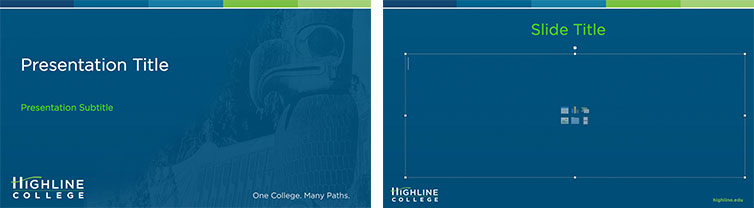 Highline College Communications and Marketing PowerPoint Templates